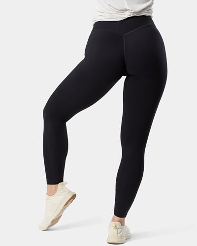 Kamo Fitness Serenity 25" No Front Seam 7/8 Leggings High Waisted Yoga Pants for Women, Soft Workout Pants Compression Leggings with Tummy Control (Black, S)