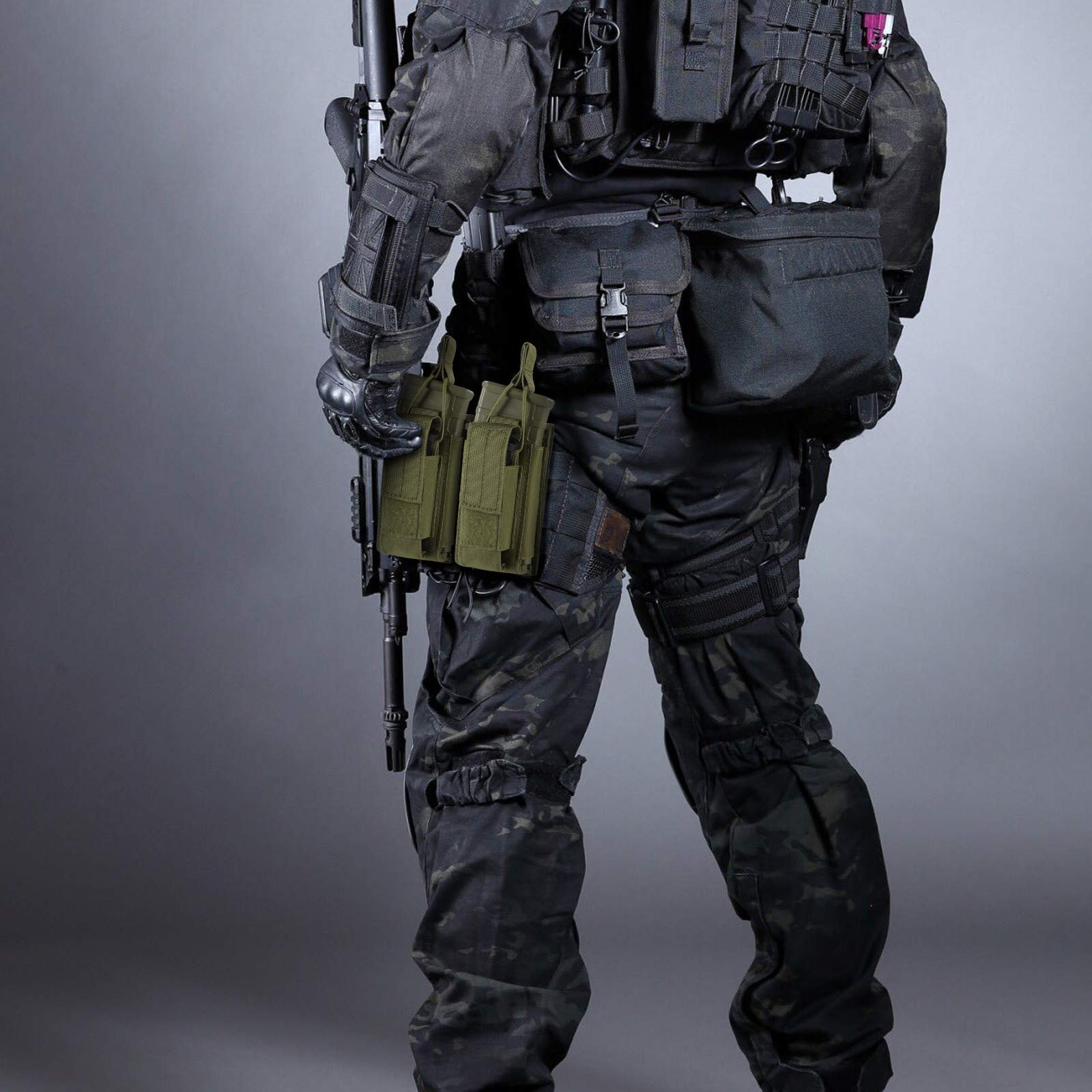 FRTKK Molle Mag Pouch, Open Top Single/Double/Triple Magazine Pouch Holder Carrier for M4 M16 AK AR Glock M1911 92F 9mm