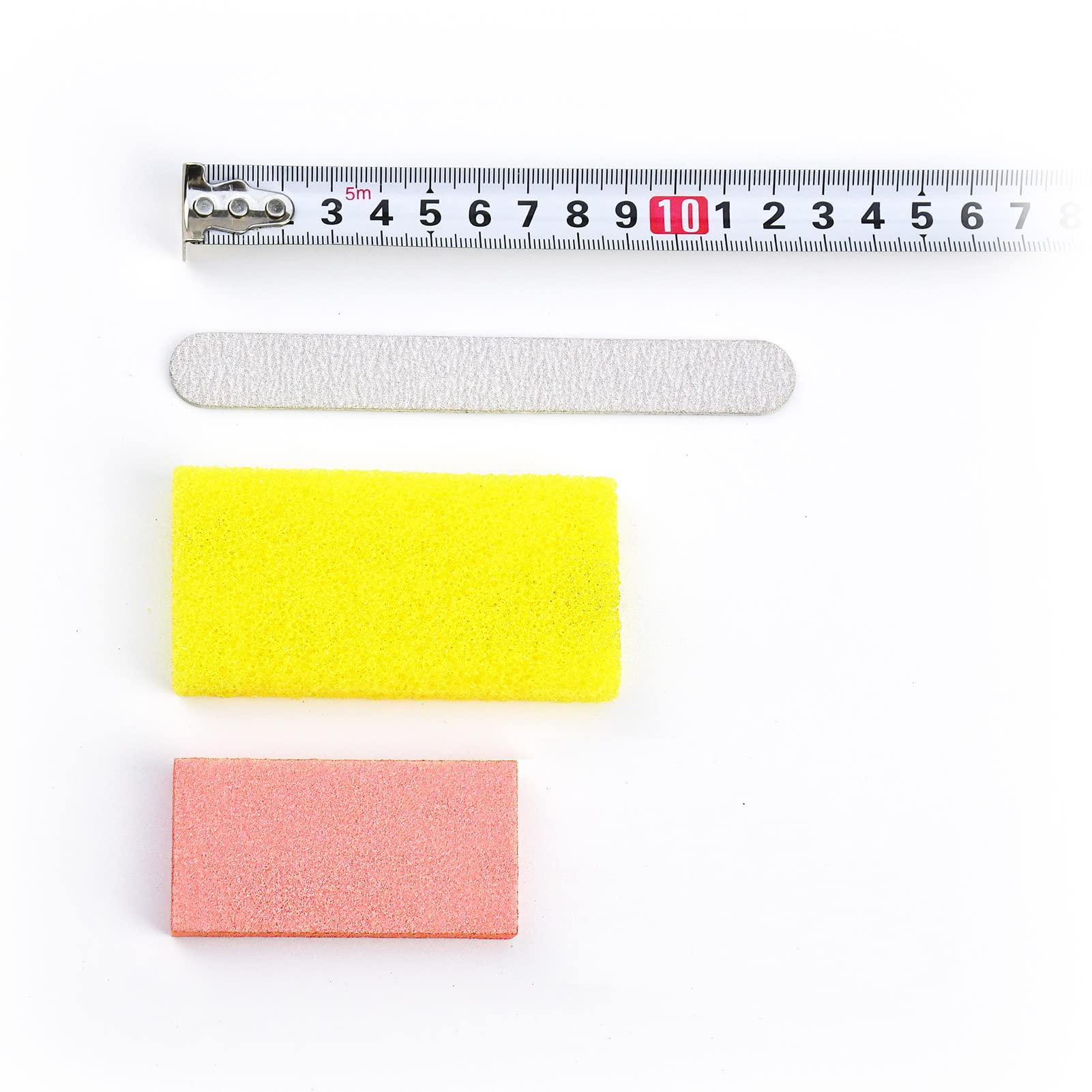 Maryton Disposable 3-Piece Pedicure Kit, Wood Nail File 100/180 Grit, Orange Buffer 80/100 Grit, Yellow Pumice Pad, 100-Count