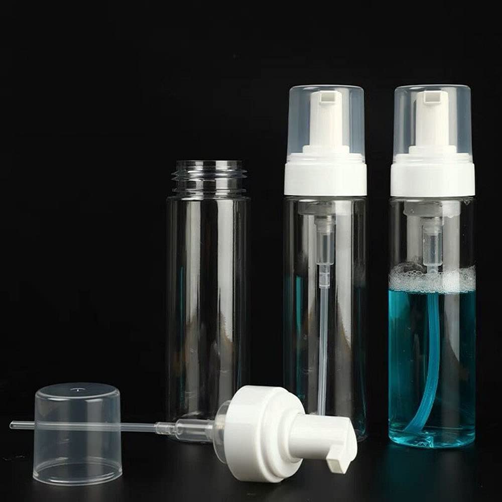 Beoncall Foaming Dispenser Bottle 7oz Transparent Empty Spray Bottles 2Pcs Plastic Foam Pump Bottle Travel Soap Bottle Portable Foam Bottle (200ml)
