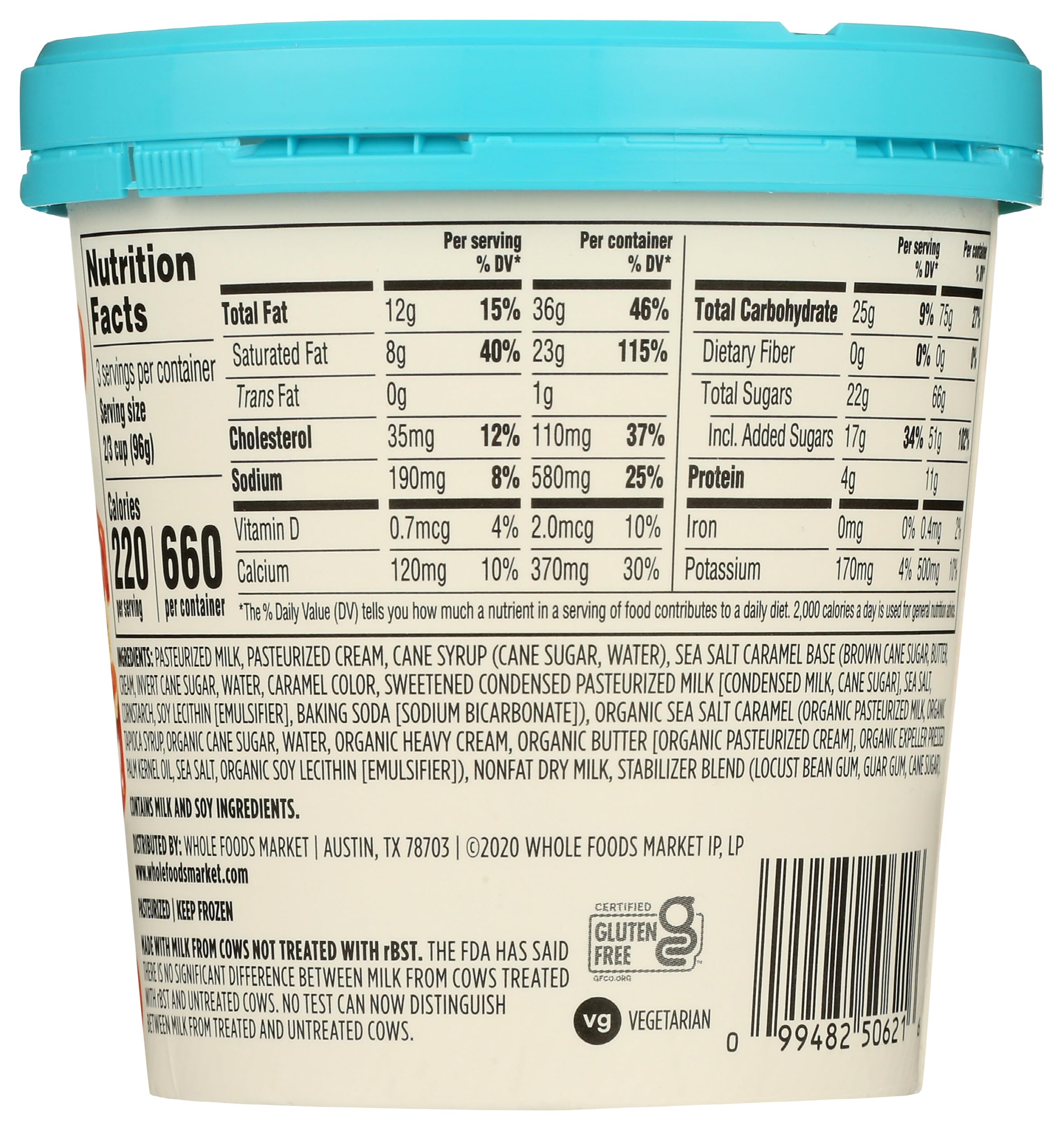 365 by Whole Foods Market, Ice Cream Salted Caramel, 16 Ounce