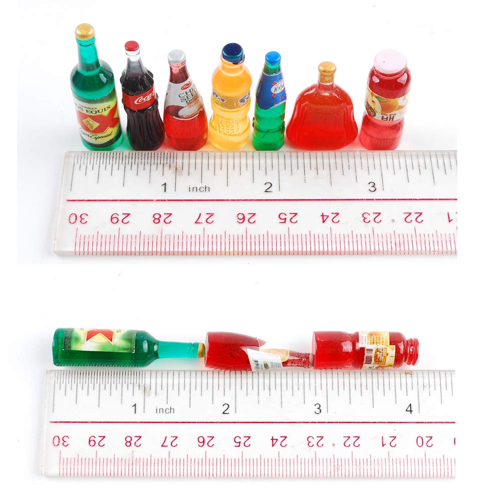 NWFashion 120PCS Miniature Decor Drink Bottle Dessert Pastry Food Cake Topper Dollhouse Decoration (Drink)
