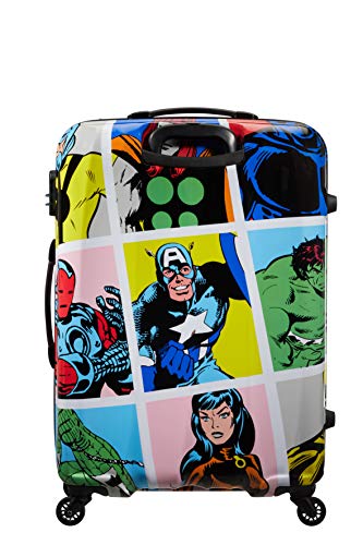 American Tourister Luggage Suitcase, Multicolored (Marvel Pop Art), L (75 cm-88 L)