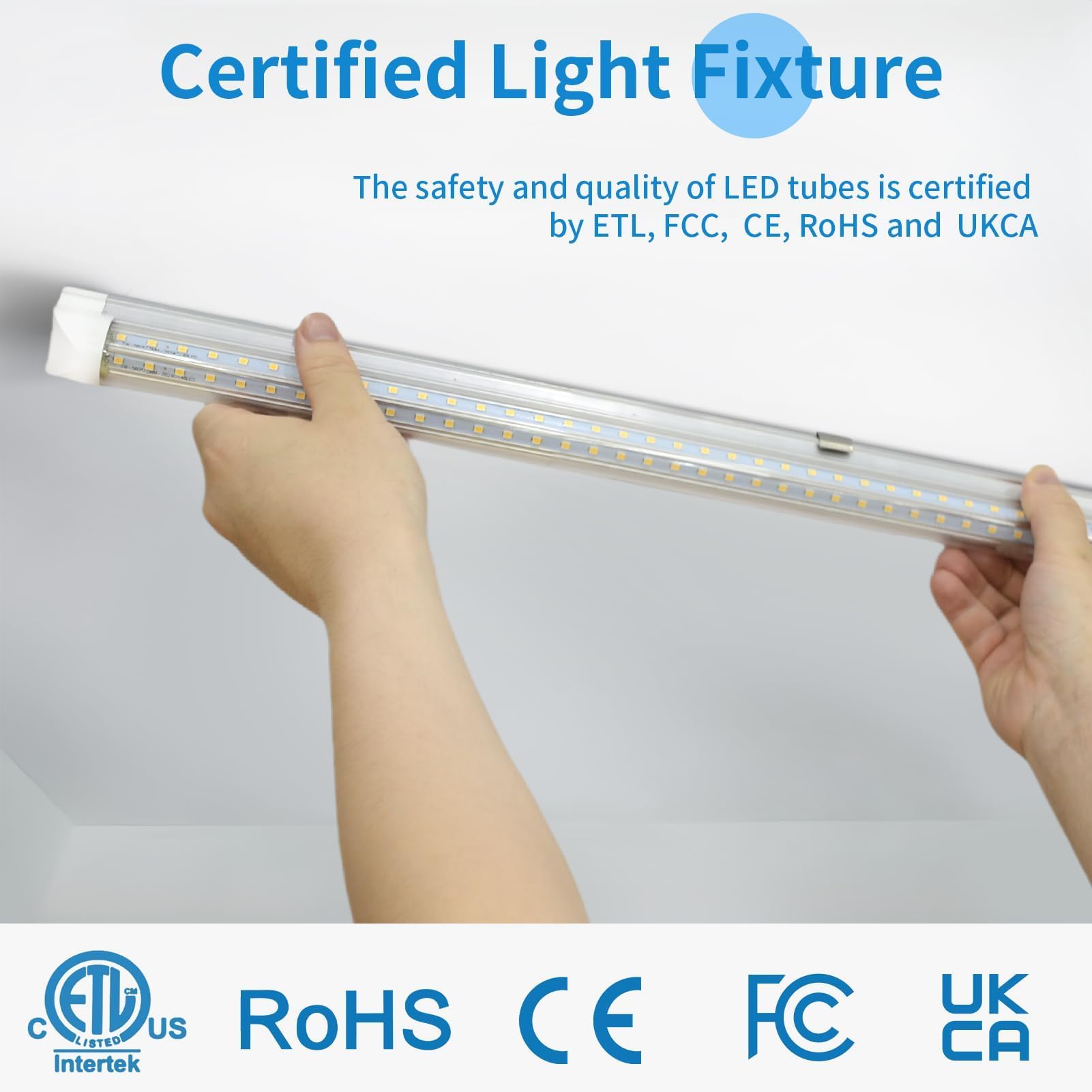 CNSUNWAY 2FT LED Shop Light, 24W 5000K Utility T8 LED Light Fixture, 3100LM Super Bright, D Shape, High Output, Linkable Tubes Lights for Room, Garage, Workbench, Plug and Play, 2 Pack