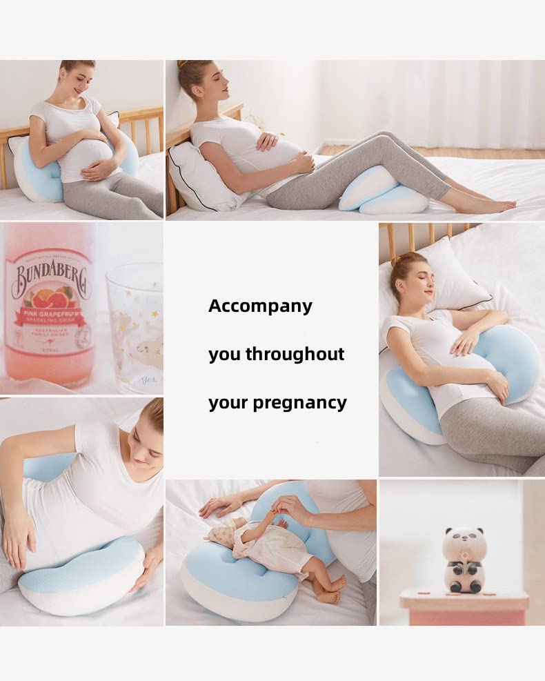WYXunPlanet Soft Maternity Pillow | U-Shaped Design | Detachable Extension | Full Body Comfort & Pregnancy Relief (Blue)