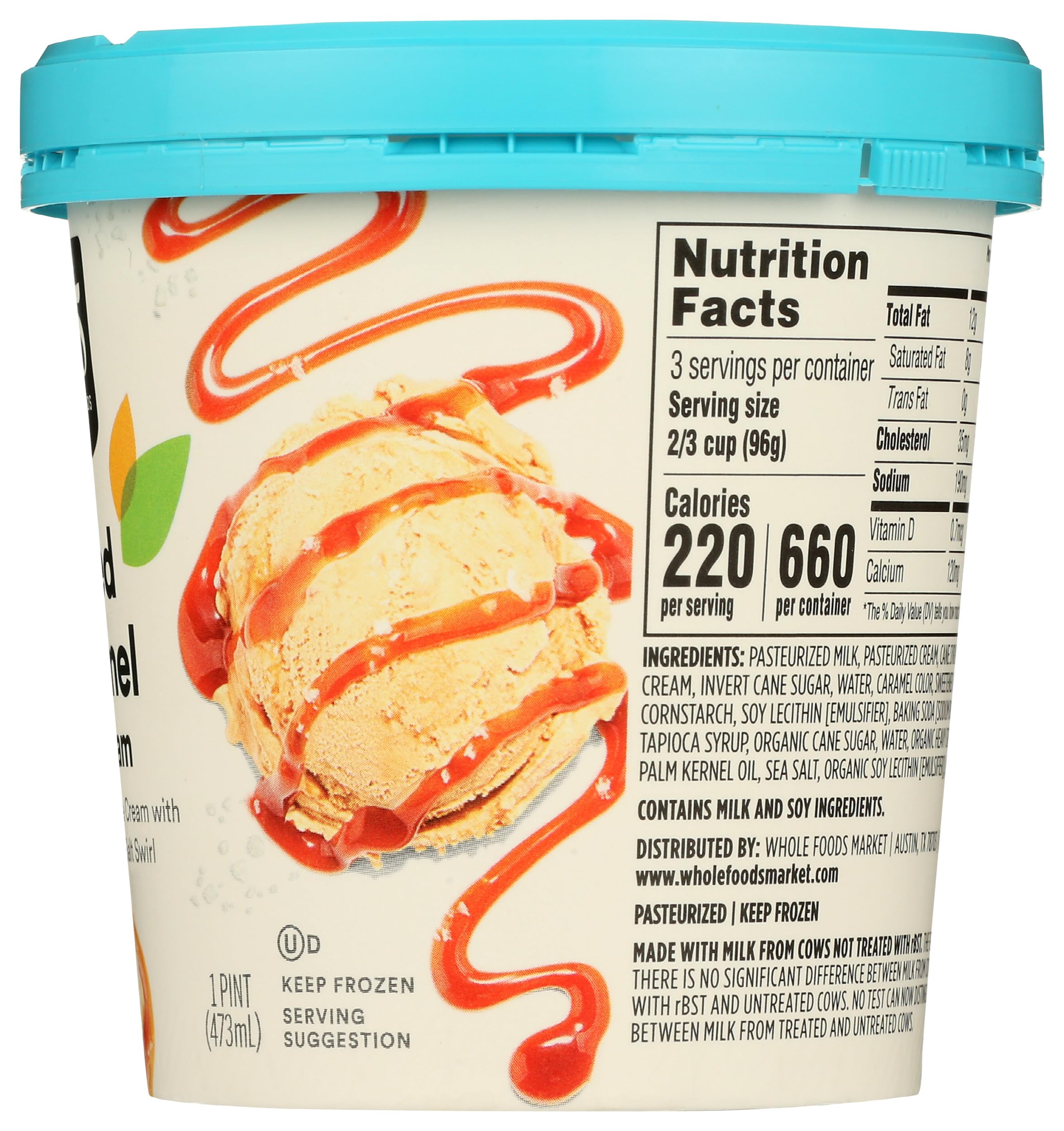 365 by Whole Foods Market, Ice Cream Salted Caramel, 16 Ounce