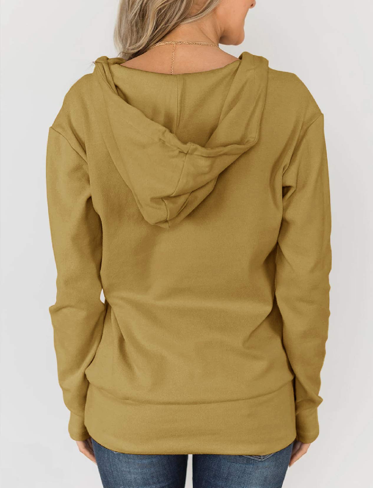 Fallorchid Womens Quarter Zip Pullover Hoodies Casual Long Sleeve Sweatshits with Pocket (Ginger, Small)