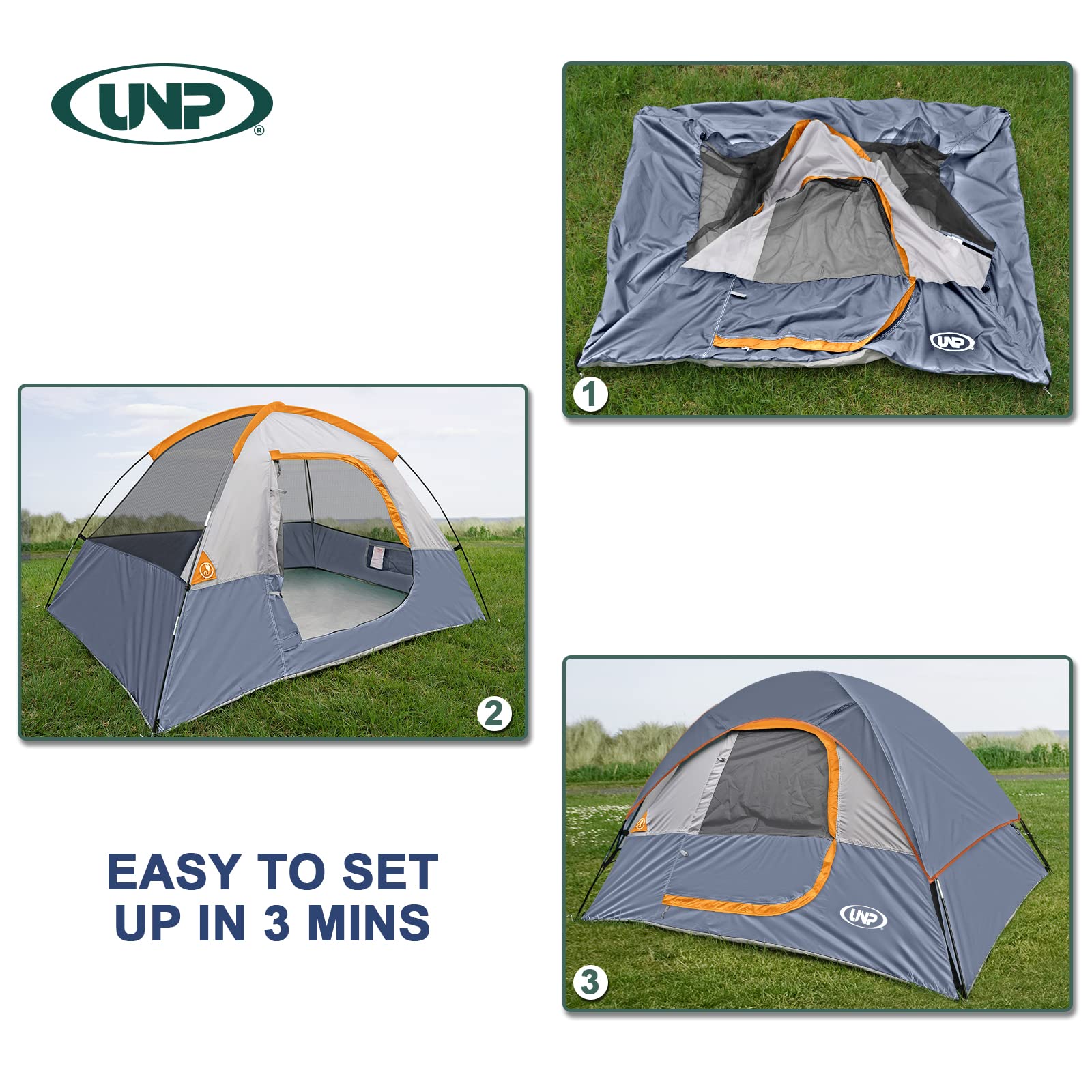 Camping Tent 2 Person, Waterproof Windproof Tent with Rainfly Easy Set up-Portable Dome Tents for Camping