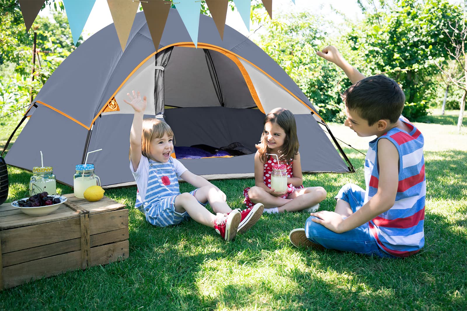Camping Tent 2 Person, Waterproof Windproof Tent with Rainfly Easy Set up-Portable Dome Tents for Camping