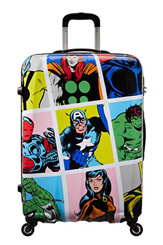 American Tourister Luggage Suitcase, Multicolored (Marvel Pop Art), L (75 cm-88 L)