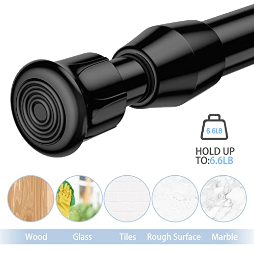 AIZESI 2PCS Tension Rod Tier Window Short Curtain Rod,16 to 28inch,black,small Short Expandable Spring Loaded Curtain Tension Rods for Cupboard,kitchen,small Window
