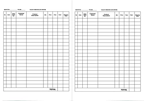 Sales Order Log Book: Simple Sales Order Tracking Book