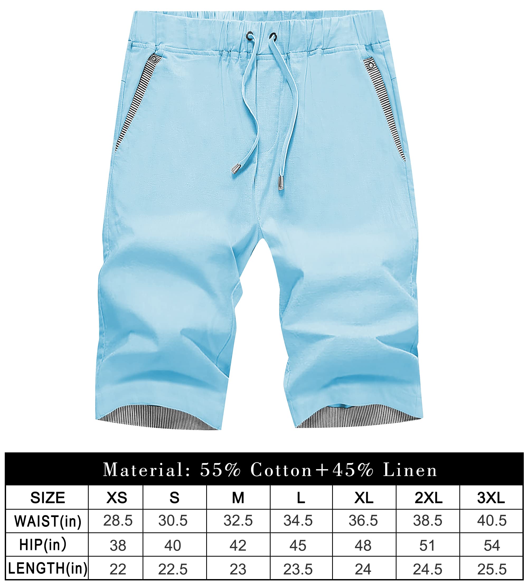 Janmid Men's Shorts Casual Classic Fit Drawstring Summer Beach Shorts with Elastic Waist and Pockets Navy Blue XL