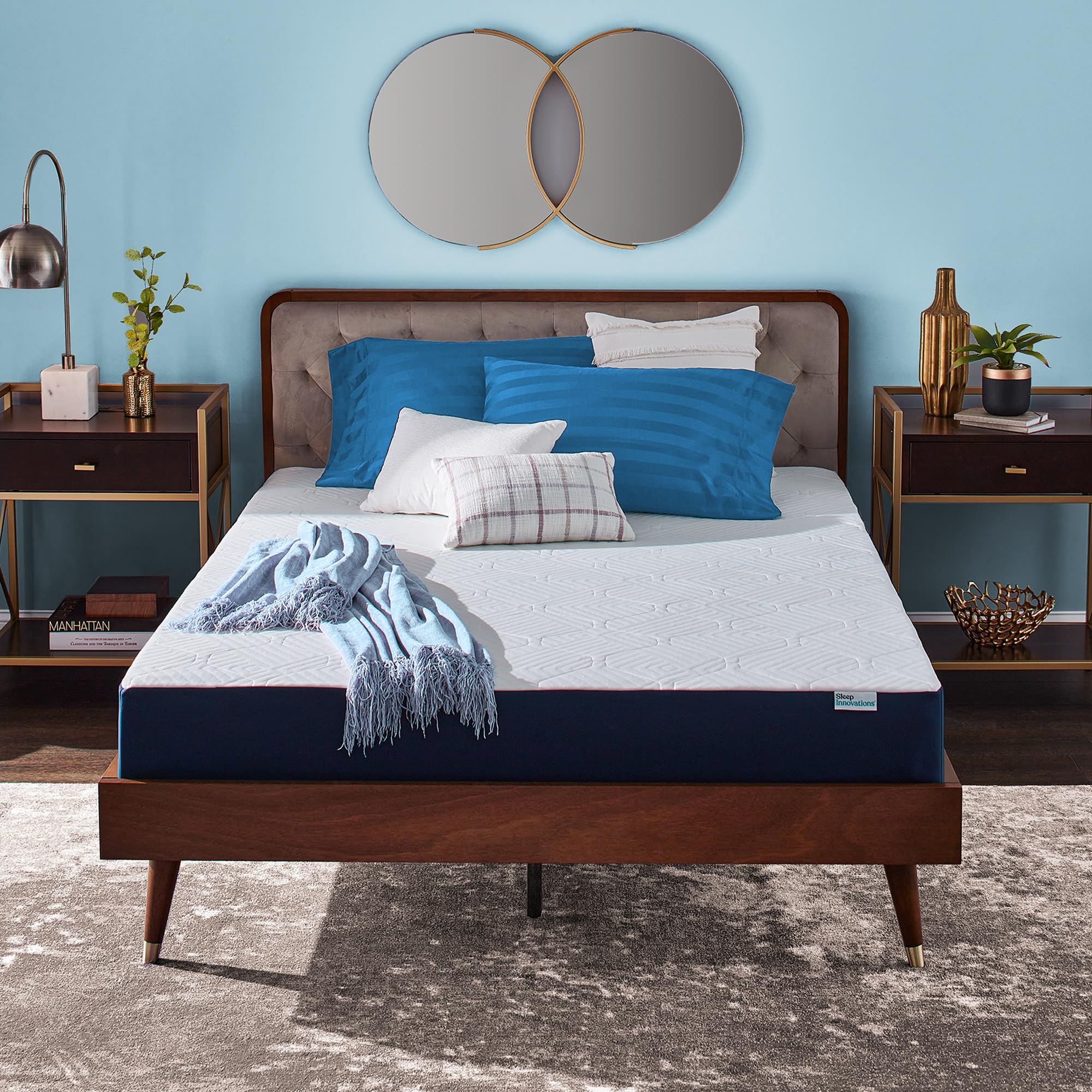 Sleep Innovations Marley Hybrid 10 Inch Cooling Gel Memory Foam and Innerspring Coil Mattress, Full Size, Bed in a Box, Medium Firm Advanced Support