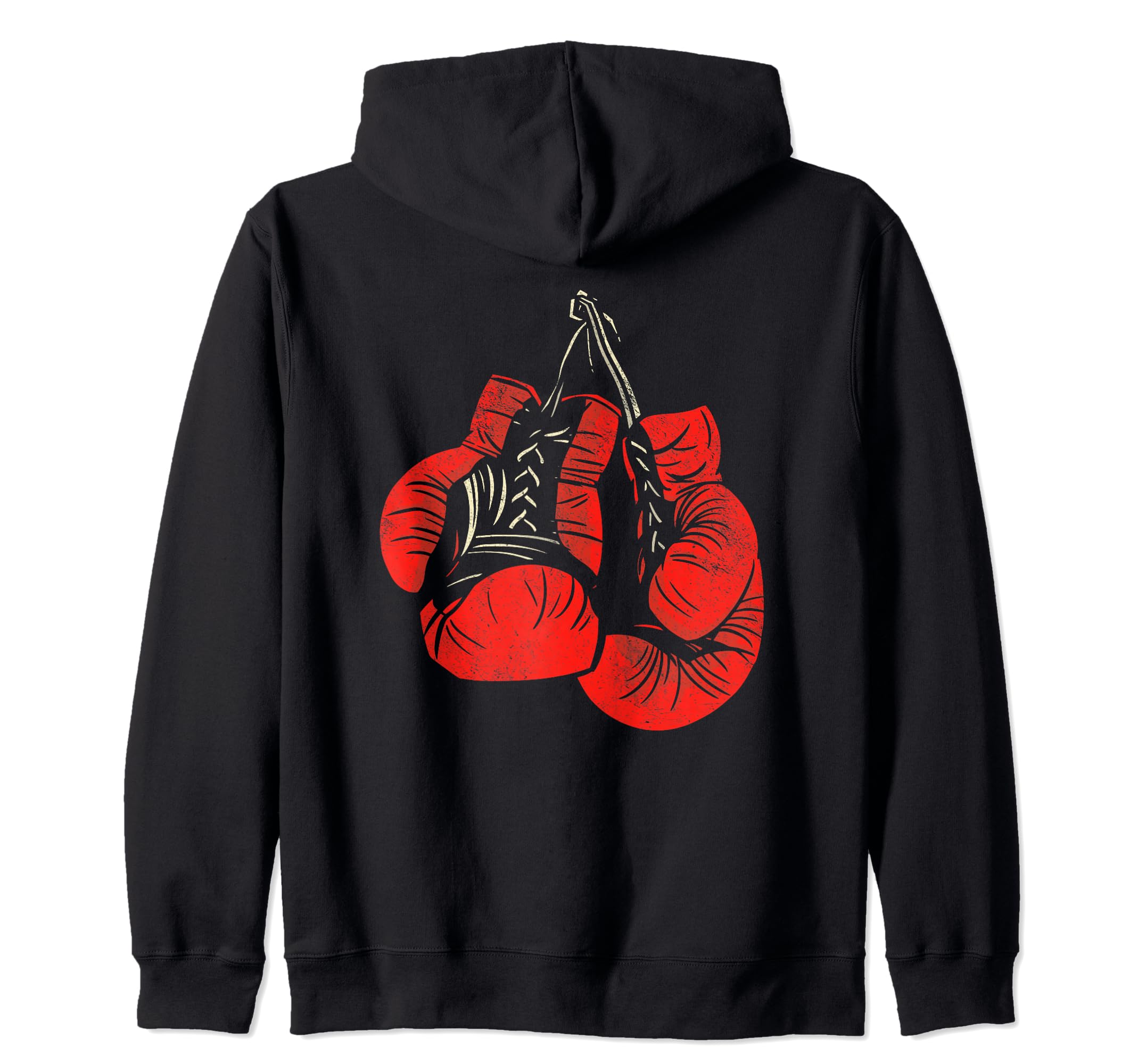 Hanging Red Boxing Gloves Graphic Zip Hoodie