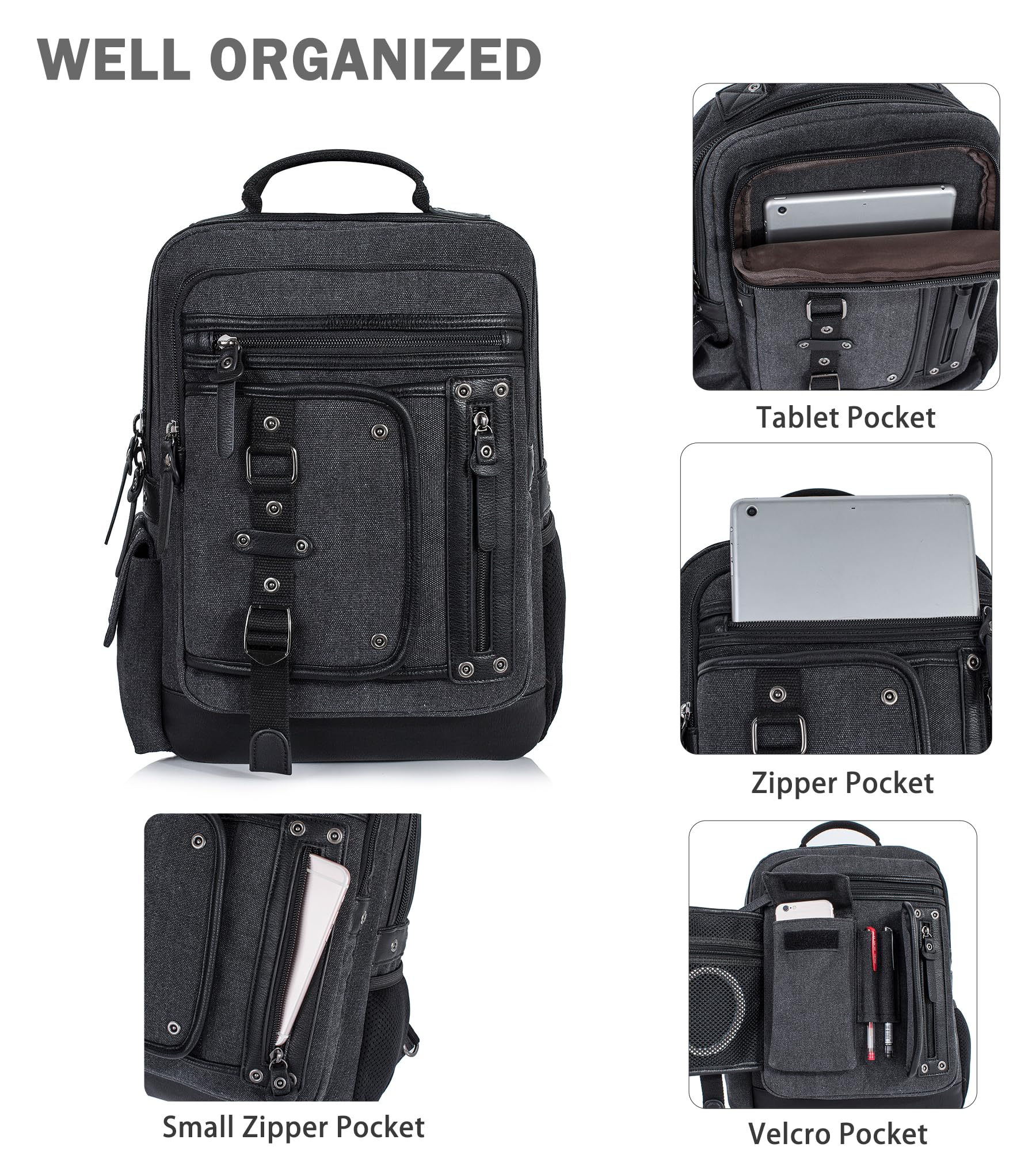 Schkleier Messenger Bag for Men Canvas Sling Bag Crossbody Backpack Laptop Shoulder Bag Hiking Daypacks Casual Tactical