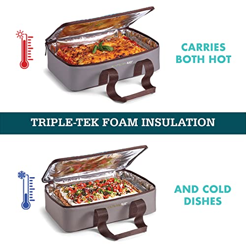 Rachael Ray Lugger Reusable Insulated Carrier Keeps Food Hot or Cold for Hours, Perfect for Lasagna Pan, Casserole, Baking Dish & More, Standard, Forest Green