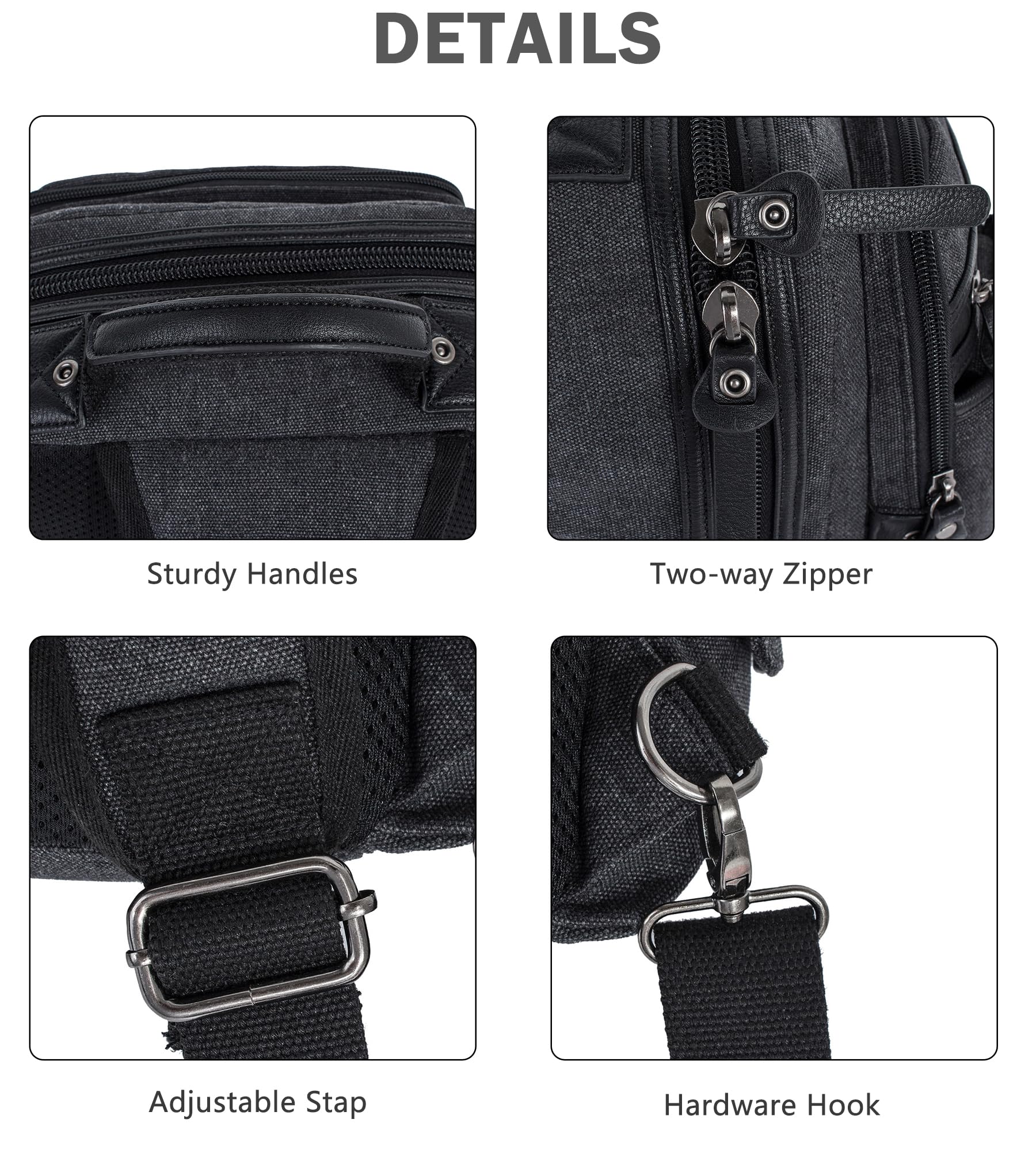Schkleier Messenger Bag for Men Canvas Sling Bag Crossbody Backpack Laptop Shoulder Bag Hiking Daypacks Casual Tactical