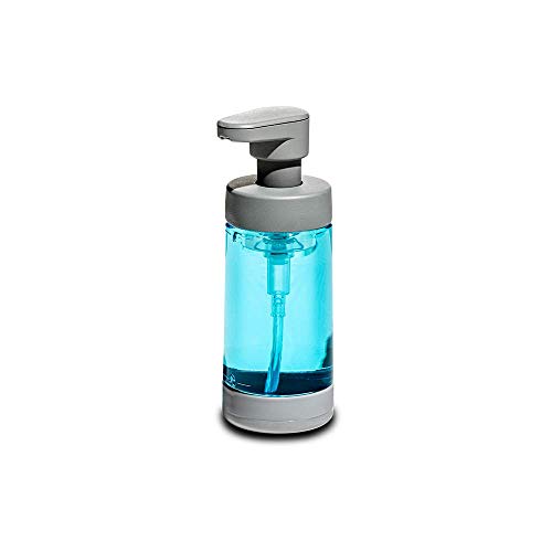 Madesmart Eco-Friendly Foaming Soap Pump for Kitchen Sinks, Foaming Liquid Soap Dispenser with Filling Markers, Gray
