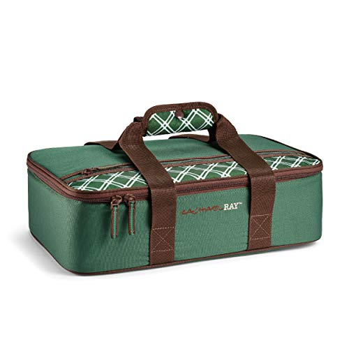 Rachael Ray Lugger Reusable Insulated Carrier Keeps Food Hot or Cold for Hours, Perfect for Lasagna Pan, Casserole, Baking Dish & More, Standard, Forest Green