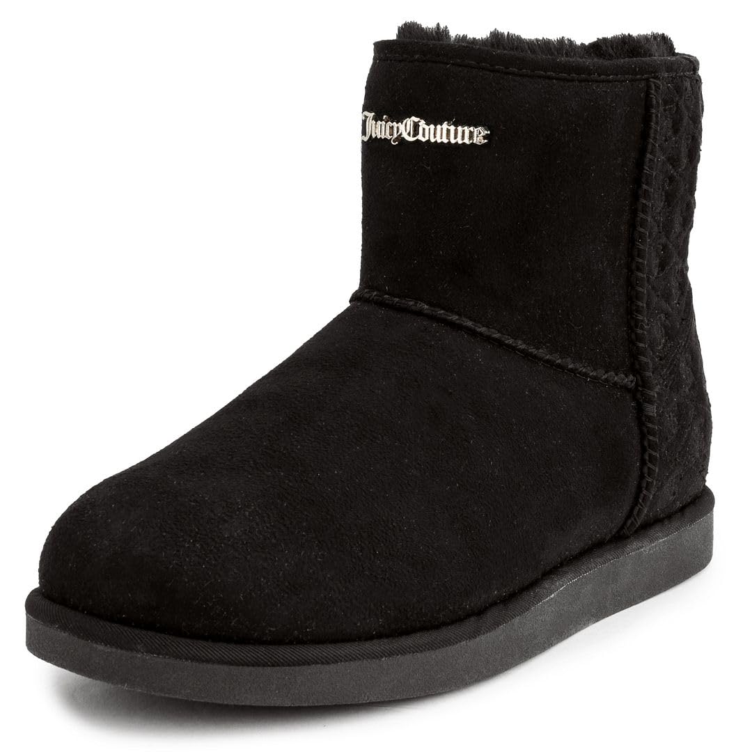 JUICY COUTURE Women's Kave Slip On Winter Boots Warm Winter Booties Black 10