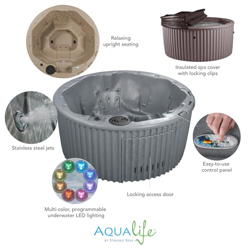 AquaLife Outback™ 5-6 Person 20-Jet Non-Lounger Hot Tub with LED Lighting and Insulated Cover