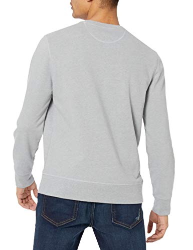 Amazon Essentials Men's Long-Sleeve Lightweight Fleece French Terry Crewneck Sweatshirt, Light Grey Heather, Medium