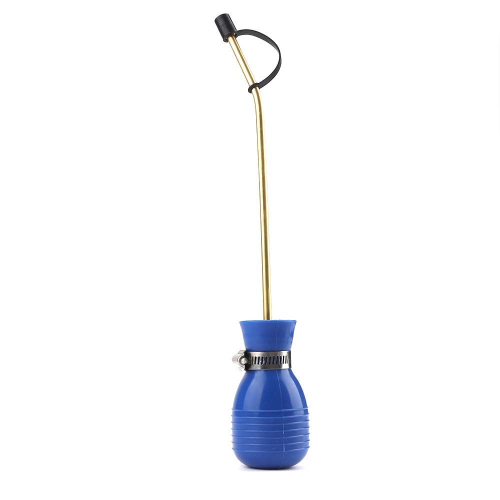 Sbestily Bug Treatment Powder Duster/Large Diatomaceous Earth Bulb Duster/Powder Applicator/Garden Applicator/Bulb with Long Copper Tube for Indoor and Outdoor Insect Treatment Blue