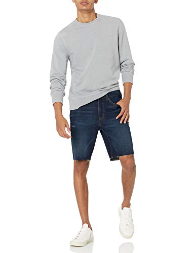 Amazon Essentials Men's Long-Sleeve Lightweight Fleece French Terry Crewneck Sweatshirt, Light Grey Heather, Medium