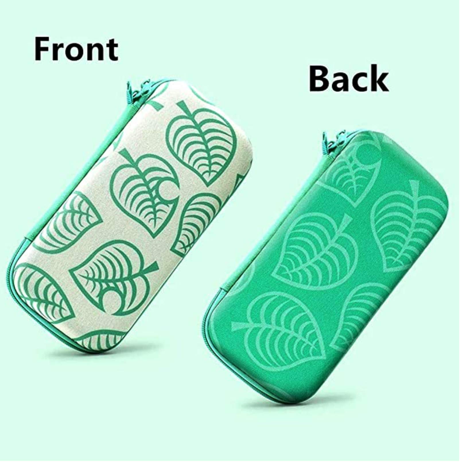 Carry Case for Nintendo Switch, Shockproof Hard Shell Protective Cover Portable Travel Bag, New Leaf Crossing Carrying Case for Nintendo Switch with 10 Game Card Slots and Inner Pocket
