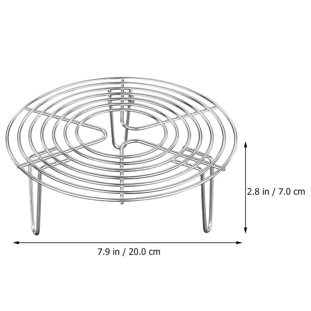 Cabilock Round Cooking Rack Stainless Steel Steamer Rack Grilling Rack Canning Rack Cooling Rack for Baking Canning Cooking 7.9x2.8 inch
