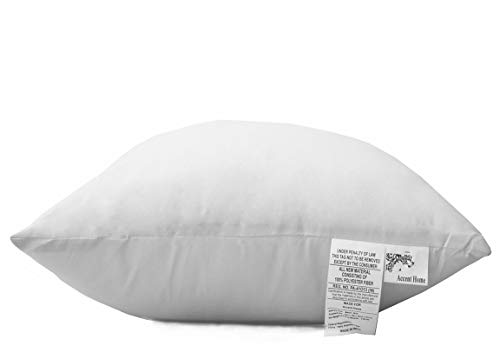 ACCENTHOME 18x18 Pillow Inserts ( Pack of 4 ) Hypoallergenic Throw Pillows Forms | White Square Throw Pillow Insert | Decorative Sham Stuffer Cushion Filler for Sofa , Couch , Bed & Living Room Decor