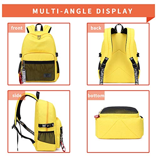 mygreen Unisex Classic Water Resistant School Rucksack Travel Backpack 14Inch Laptop Army Green