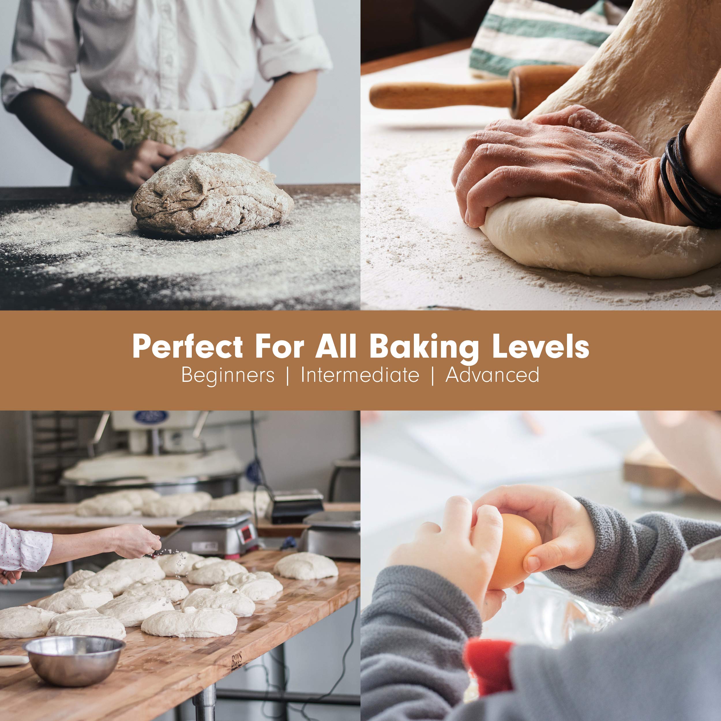 S/P | 9 Inch Bread Proofing Banneton Basket for Sourdough | Including 1×Dough Scraper, 1×Pastry Brush and 1×Cloth Lining | Yummy Artisan Bread Proofing Basket Set for Professionals and Home Bakers|