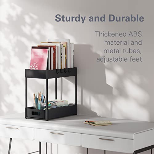 Zarler Under Sink Organizers and Storage 2 Pack, Under Sink Organizer for Bathroom with Slide Drawer, Bathroom Organizer Under Sink, Under Kitchen Sink Organizer, Under Cabinet Organizer