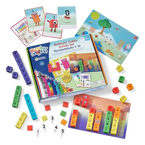 Learning Resources LSP0949-UK MathLink Cubes Numberblocks 1-10 Activity Set, Early Years Maths Learning, Build, Learn & Play in The Classroom & at Home.,27.5 x 21.3 x 3.2 cm, Multicolour