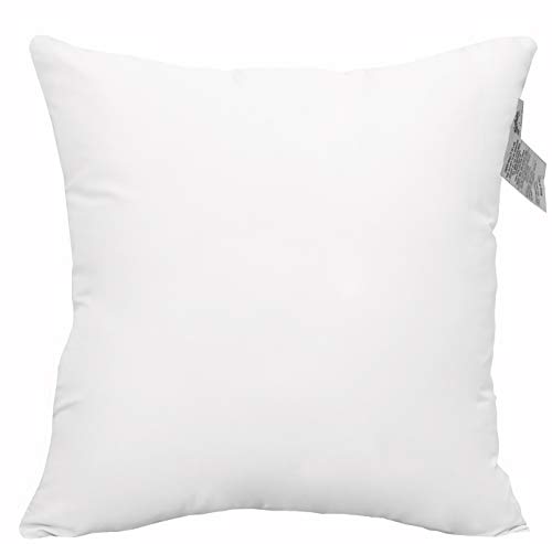 ACCENTHOME 18x18 Pillow Inserts ( Pack of 4 ) Hypoallergenic Throw Pillows Forms | White Square Throw Pillow Insert | Decorative Sham Stuffer Cushion Filler for Sofa , Couch , Bed & Living Room Decor