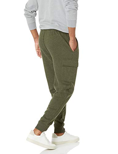 Amazon Essentials Cargo Sweatpants for Men - Fleece Jogger, Olive Heather, Medium