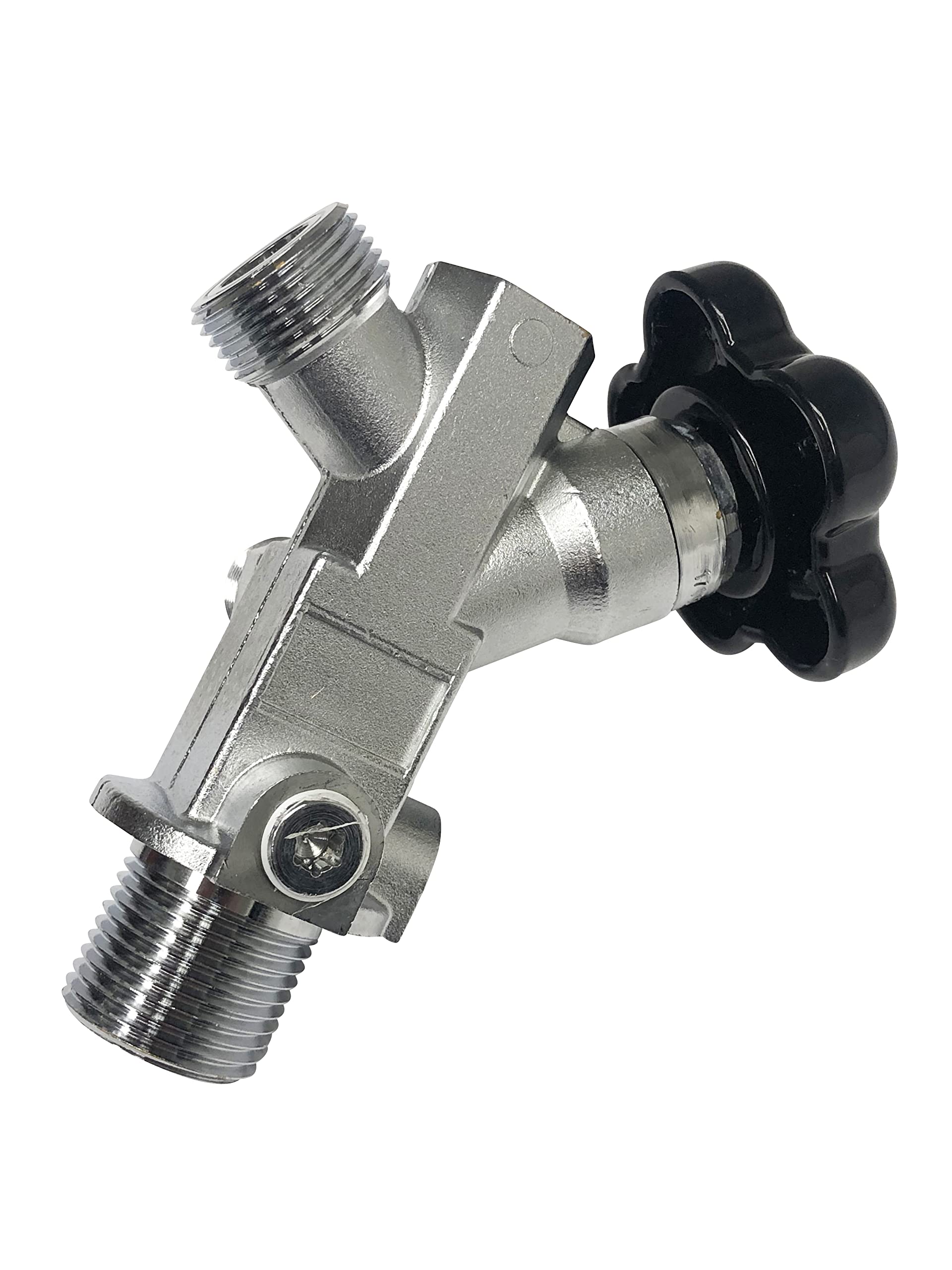 HIGH FLOW Nitrous Oxide Bottle Valve for 10 lb, 15 lb, 20 lb Nitrous Racing Cylinders with CGA 660 large orifice ANGLED outlet and Pressure Ports and NHRA Racer Safety Device