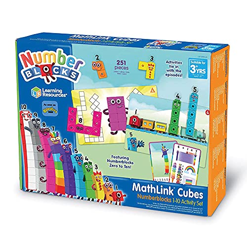 Learning Resources LSP0949-UK MathLink Cubes Numberblocks 1-10 Activity Set, Early Years Maths Learning, Build, Learn & Play in The Classroom & at Home.,27.5 x 21.3 x 3.2 cm, Multicolour