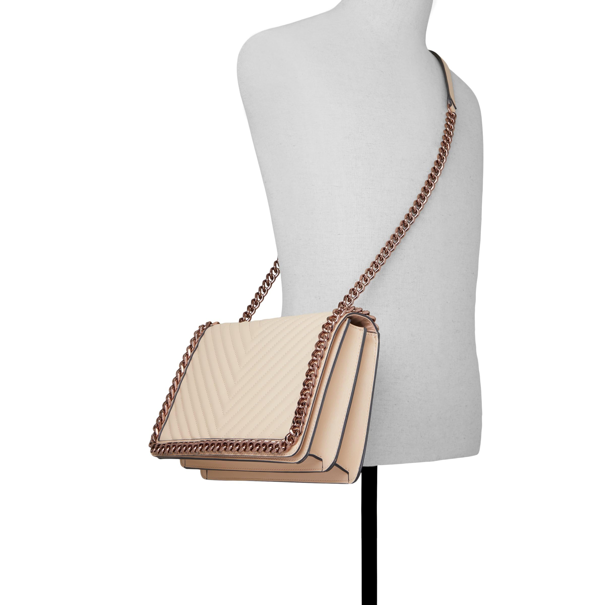 ALDO Women's Medium Greenwald Crossbody Bag, Beige Overflow