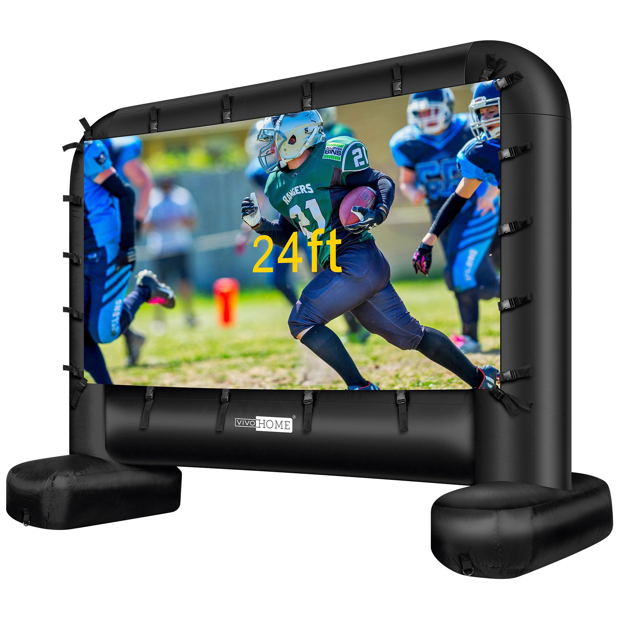 VIVOHOME 24 FT Inflatable Projector Screen for Outside, Blow Up Movie Screen Outdoor Use, Mega Large TV Screen with Carry Bag for Backyard, Tube Leg Support
