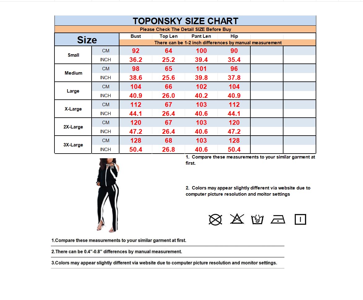 TOPONSKY Women Sweatsuit For Hoodie Womens Jogger Set Sweat Suits Outfit Black Rose XL