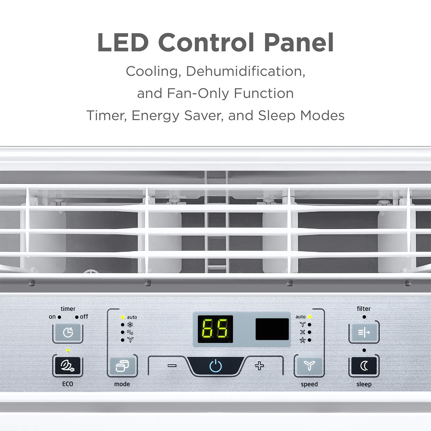 MIDEA EasyCool Window Air Conditioner - Cooling, Dehumidifier, Fan with remote control - 8,000 BTU, Rooms up to 350 Sq. Ft. (MAW08R1BWT Model) (Renewed)
