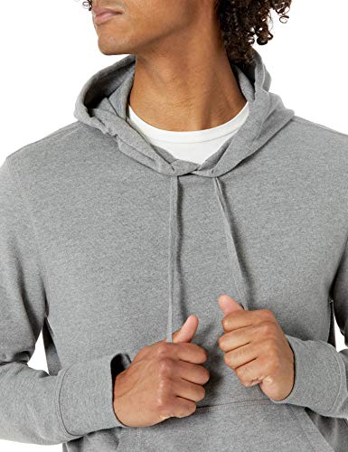 Amazon Essentials Men's Lightweight French Terry Hooded Sweatshirt, Charcoal Heather, Medium