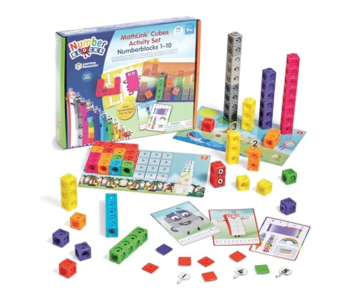Learning Resources LSP0949-UK MathLink Cubes Numberblocks 1-10 Activity Set, Early Years Maths Learning, Build, Learn & Play in The Classroom & at Home.,27.5 x 21.3 x 3.2 cm, Multicolour