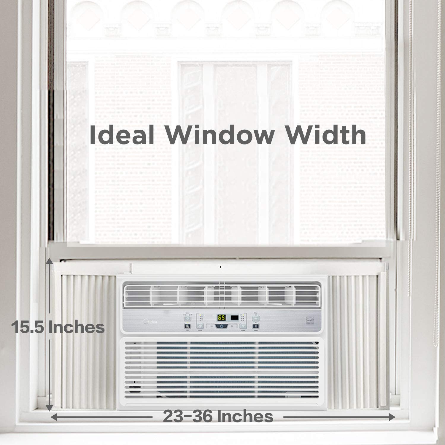 MIDEA EasyCool Window Air Conditioner - Cooling, Dehumidifier, Fan with remote control - 8,000 BTU, Rooms up to 350 Sq. Ft. (MAW08R1BWT Model) (Renewed)