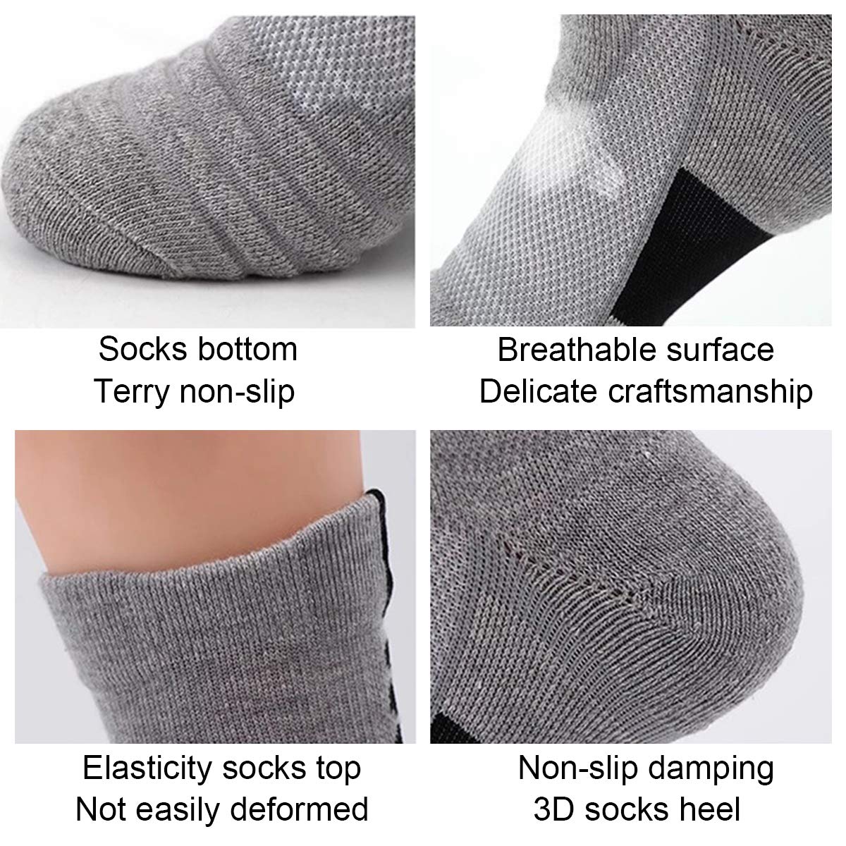 YQHMT Basketball Socks Outdoor Athletic Crew Socks Thick Compression Long Running Sports Socks for Men & Women 4 Pack