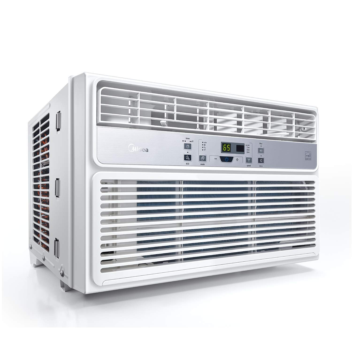 MIDEA EasyCool Window Air Conditioner - Cooling, Dehumidifier, Fan with remote control - 8,000 BTU, Rooms up to 350 Sq. Ft. (MAW08R1BWT Model) (Renewed)