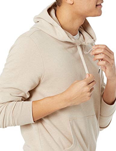 Amazon Essentials Men's Lightweight French Terry Hooded Sweatshirt, Oatmeal Heather, Medium
